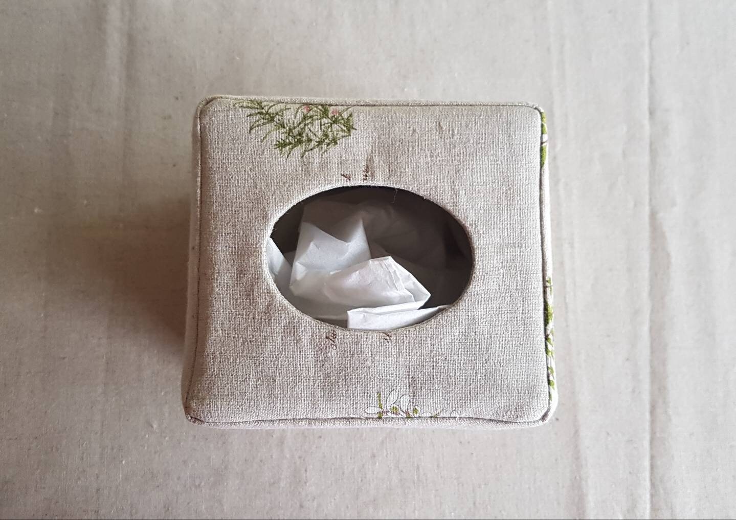 Reversible Linen Tissue Box Cover Square Linen Tissue Box - Etsy