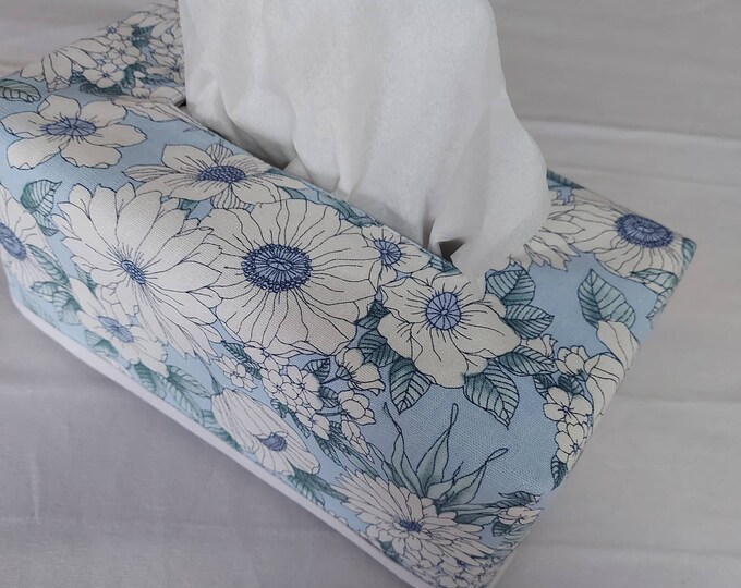Reversible Tissue Box Cover, Linen Tissue Box Cover, Tissue Box Cover ...
