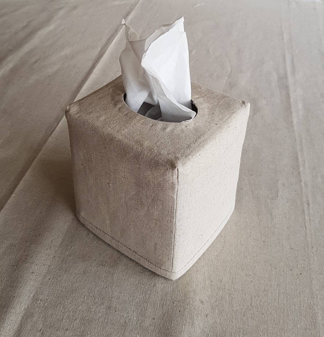 Reversible Linen Tissue Box Cover, Square Linen Tissue Box Cover - Etsy