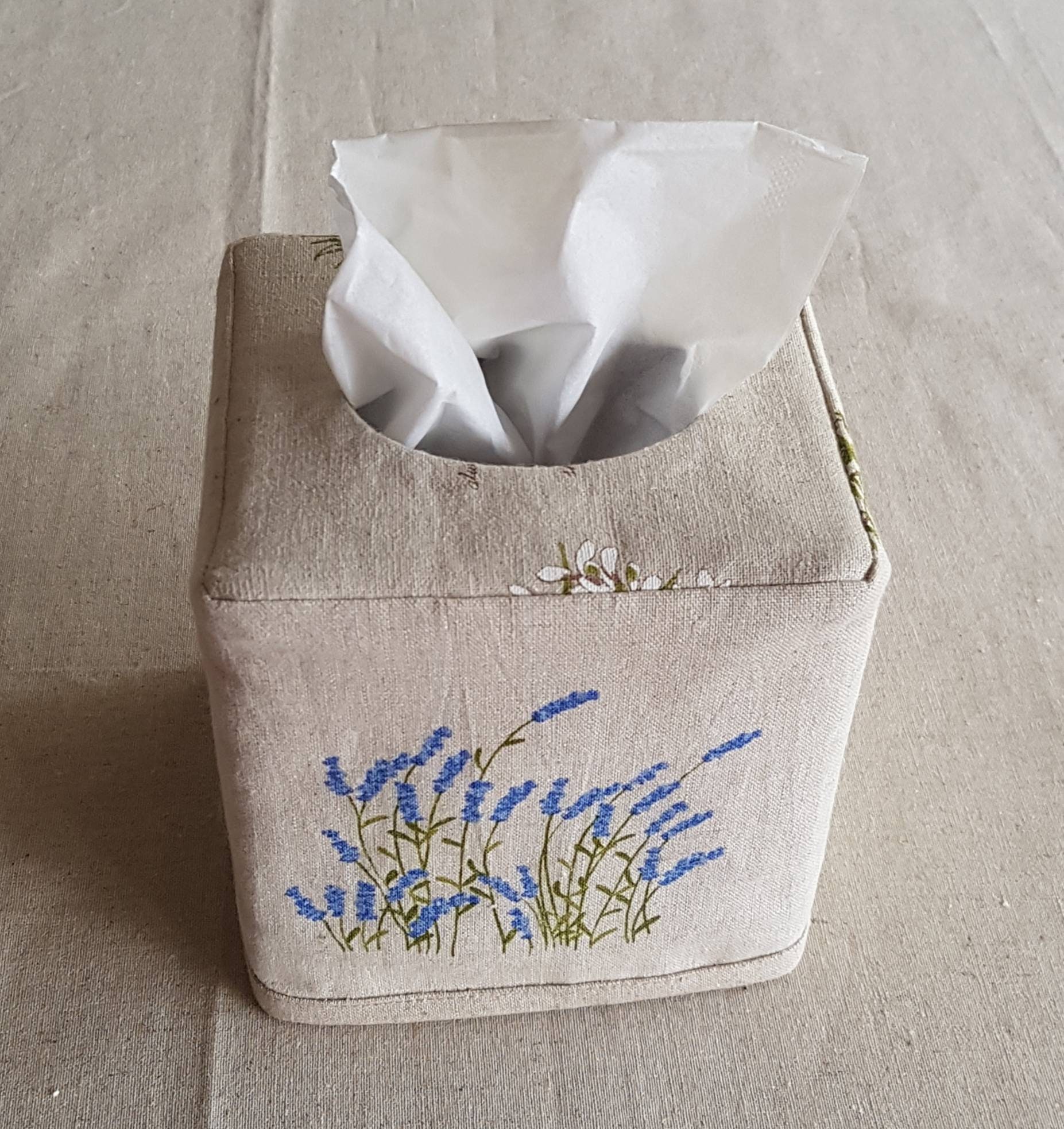 Reversible Linen Tissue Box Cover Square Linen Tissue Box - Etsy