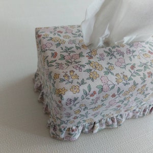Linen Tissue Box Cover, Tissue Box Cover, Ruffled Tissue Box Cover ...