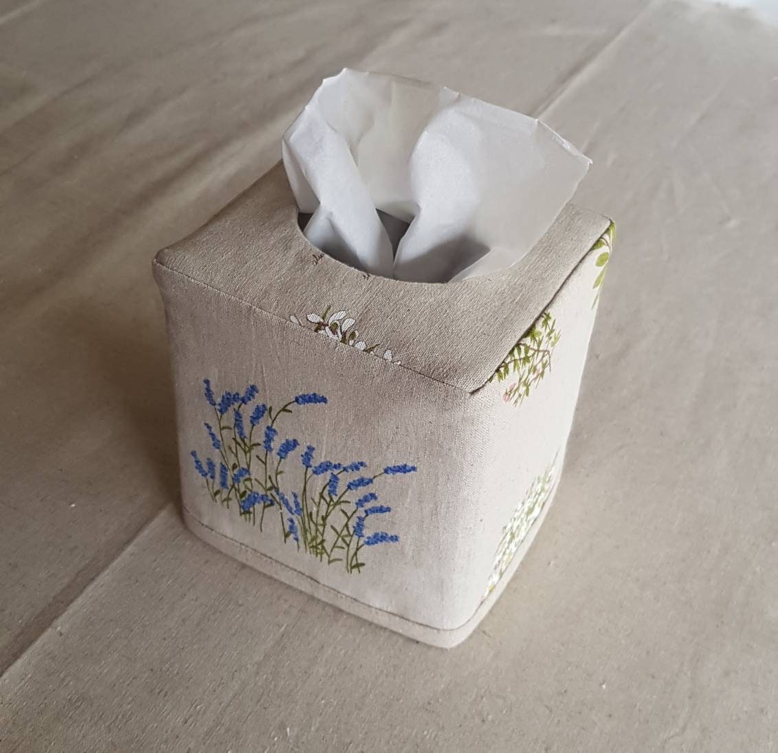 Reversible Linen Tissue Box Cover Square Linen Tissue Box - Etsy