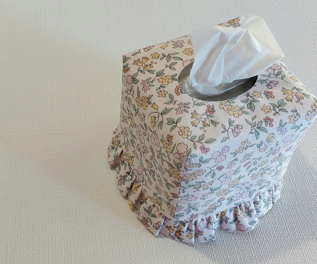 Linen Tissue Box Cover, Tissue Box Cover, Ruffled Tissue Box Cover ...