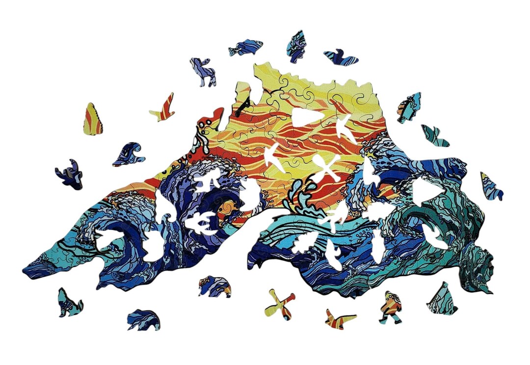 Lake Superior Shape Wood Puzzle - Etsy