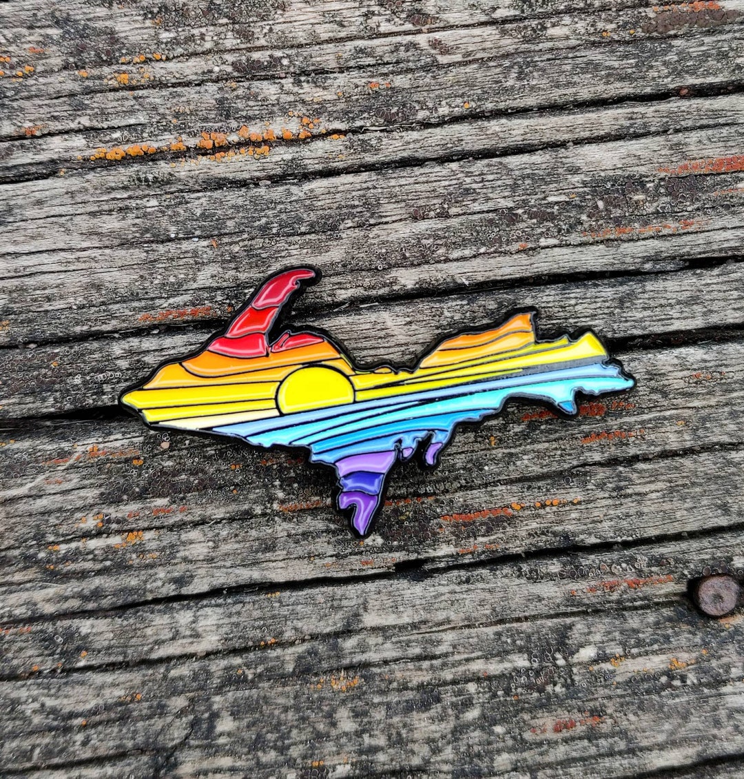 Upper Peninsula Enamel Pin, UP Shape Pin - Etsy