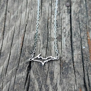 Upper Peninsula , Yooper Charm Outline Necklace, Yooper Map, Michigan ...