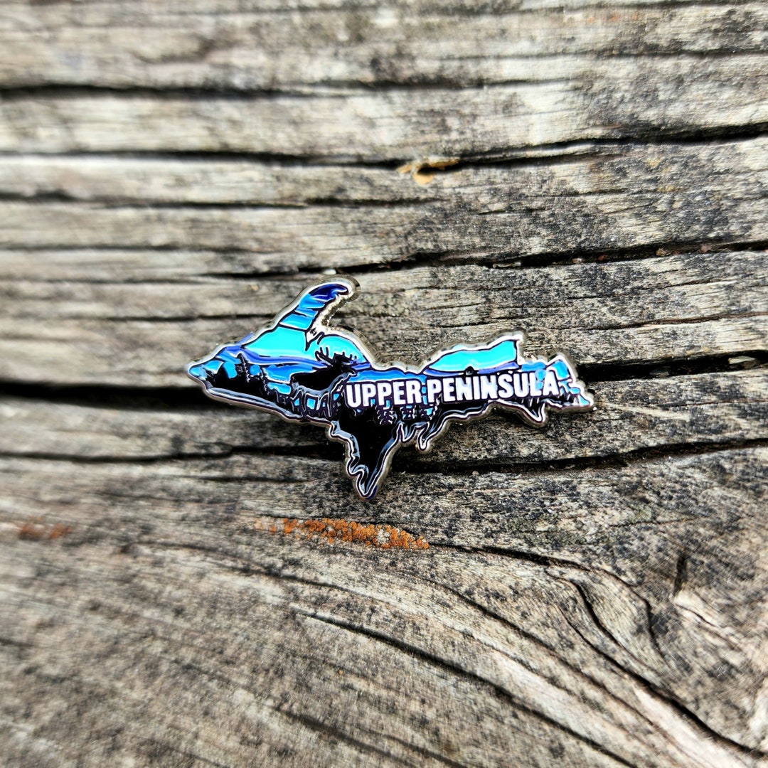 Upper Peninsula Enamel Pin, UP Shape Pin - Etsy