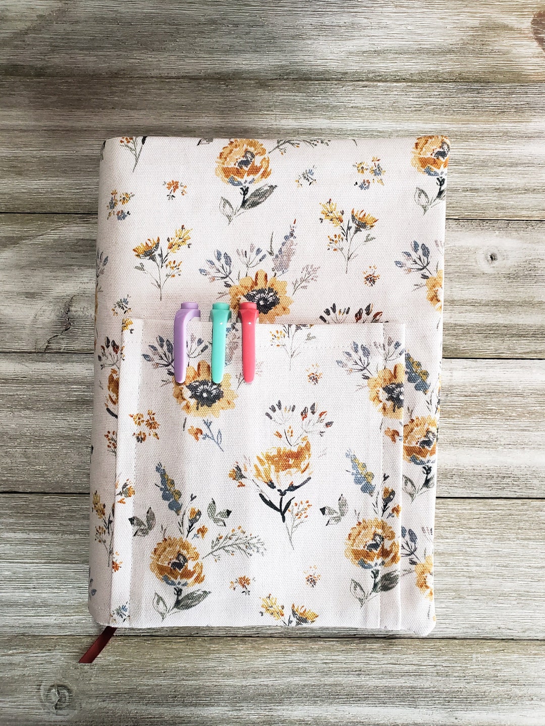 Bible and Book Fabric Cover, Protector With Pocket - Custom Fitted Size ...