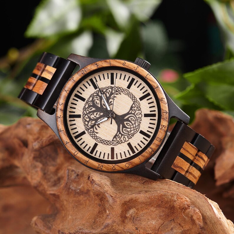 Engraved Tree of Life Wooden Watch, Meaningful Gift, Wooden Watches for ...