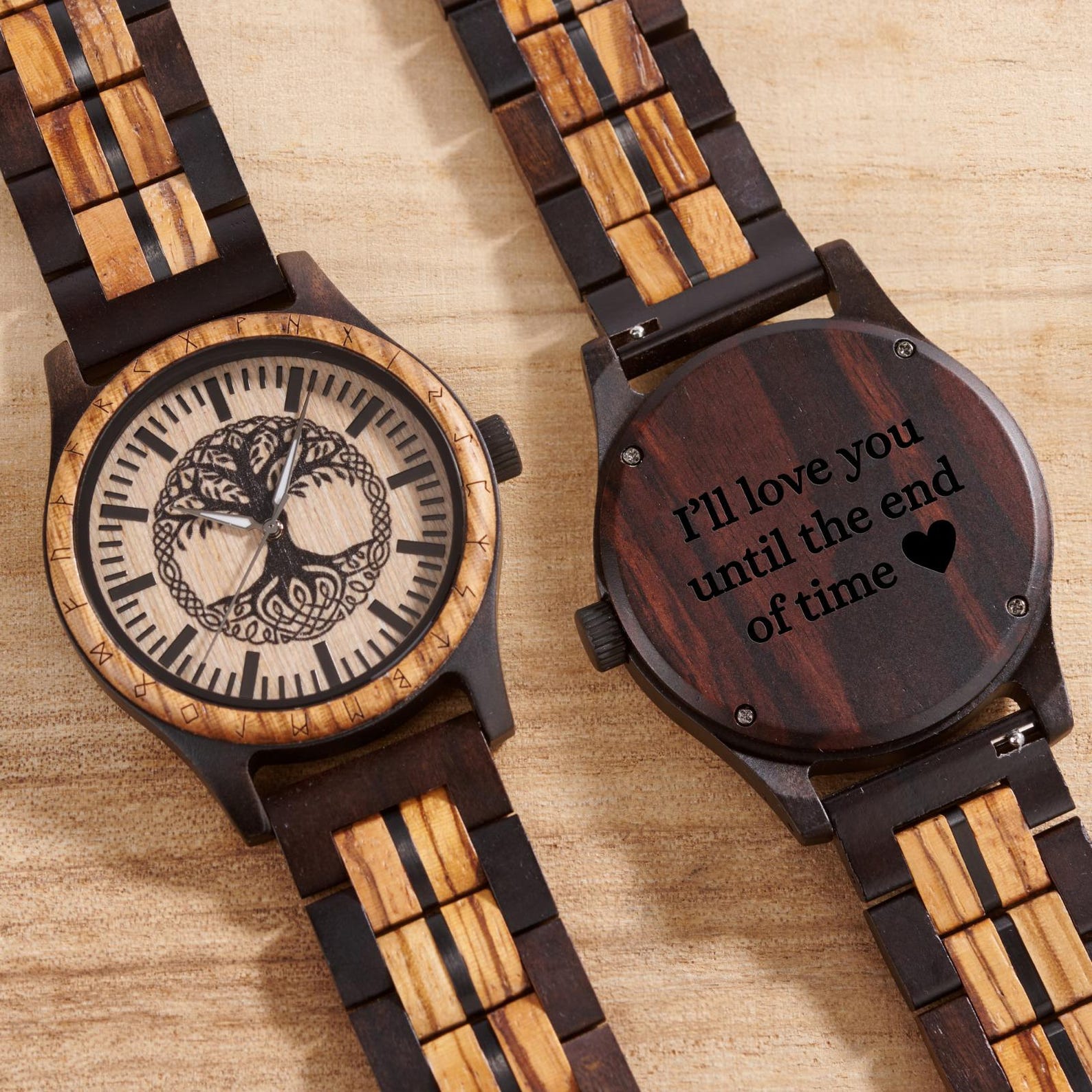 Engraved Tree of Life Wooden Watch, Meaningful Gift, Wooden Watches for ...