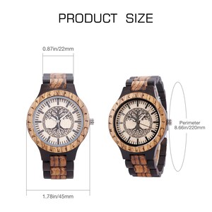Engraved Tree of Life Wooden Watch, Meaningful Gift, Wooden Watches for ...
