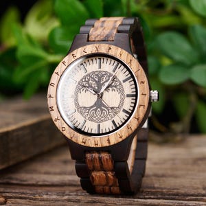 Engraved Tree of Life Wooden Watch, Meaningful Gift, Wooden Watches for ...