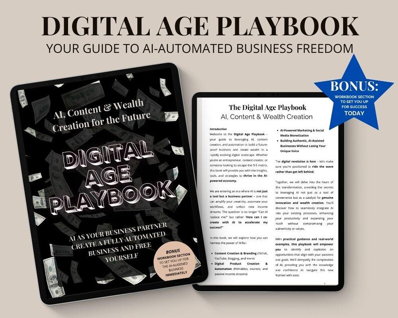 The Digital Age Playbook: Your Ultimate Guide to AI, Content & Wealth Creation! - Etsy