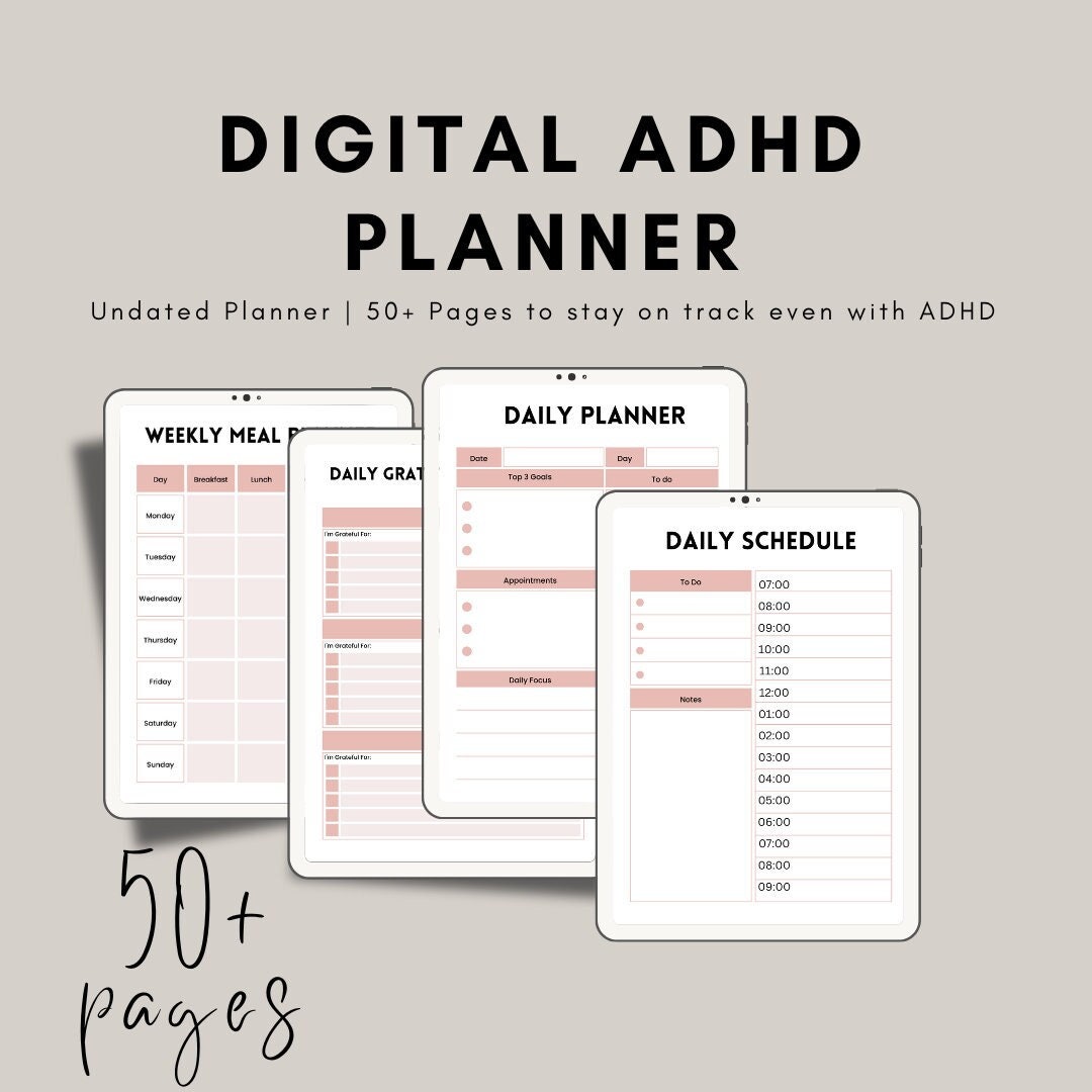 Minimalist ADHD Printable Planner Goaltracker Tasktracker & - Etsy