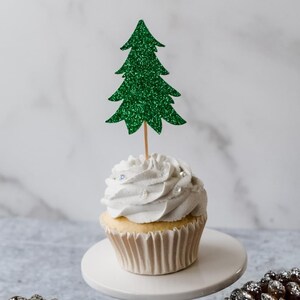 Christmas Tree Cupcake Toppers, Christmas Party Supplies, Holiday ...