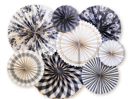 Gingham Farm Fans Buffalo Check Black White and Cream Party - Etsy