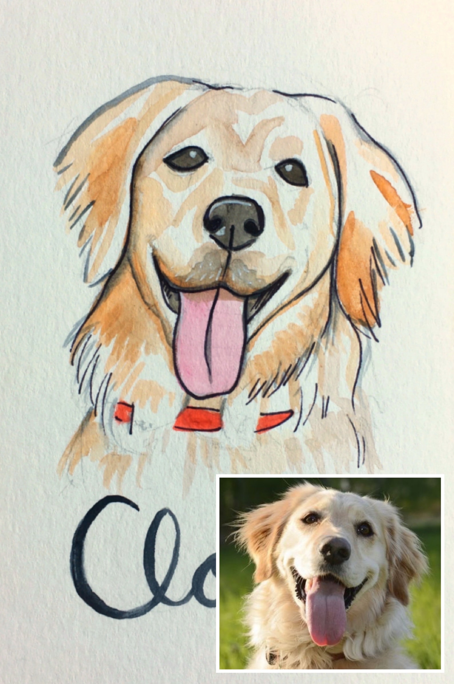 Simple Custom Watercolor Pet Portrait - Etsy