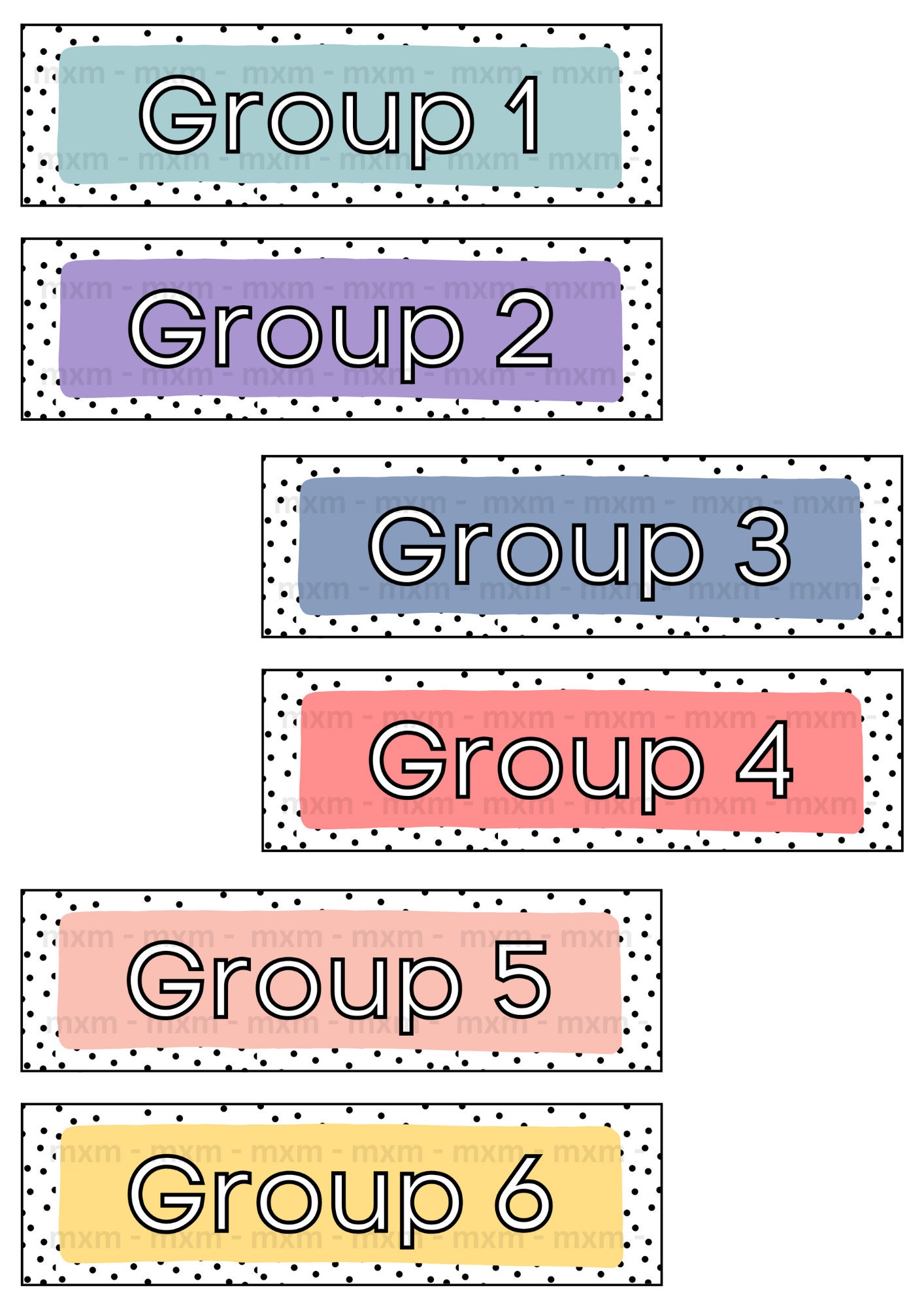 School Group Labels Drawer Prints Polka Dot Form Tutor Class UK ...