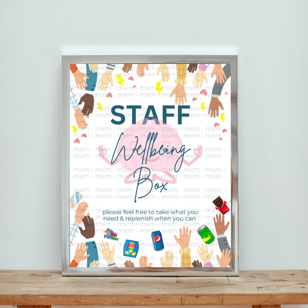 Staff Wellbeing Box | Snacks | Treats | Poster | Mental Health | School ...