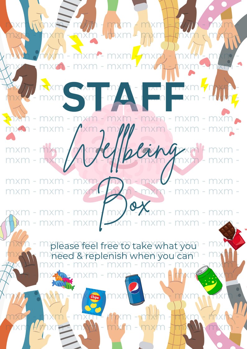 Staff Wellbeing Box | Snacks | Treats | Poster | Mental Health | School ...