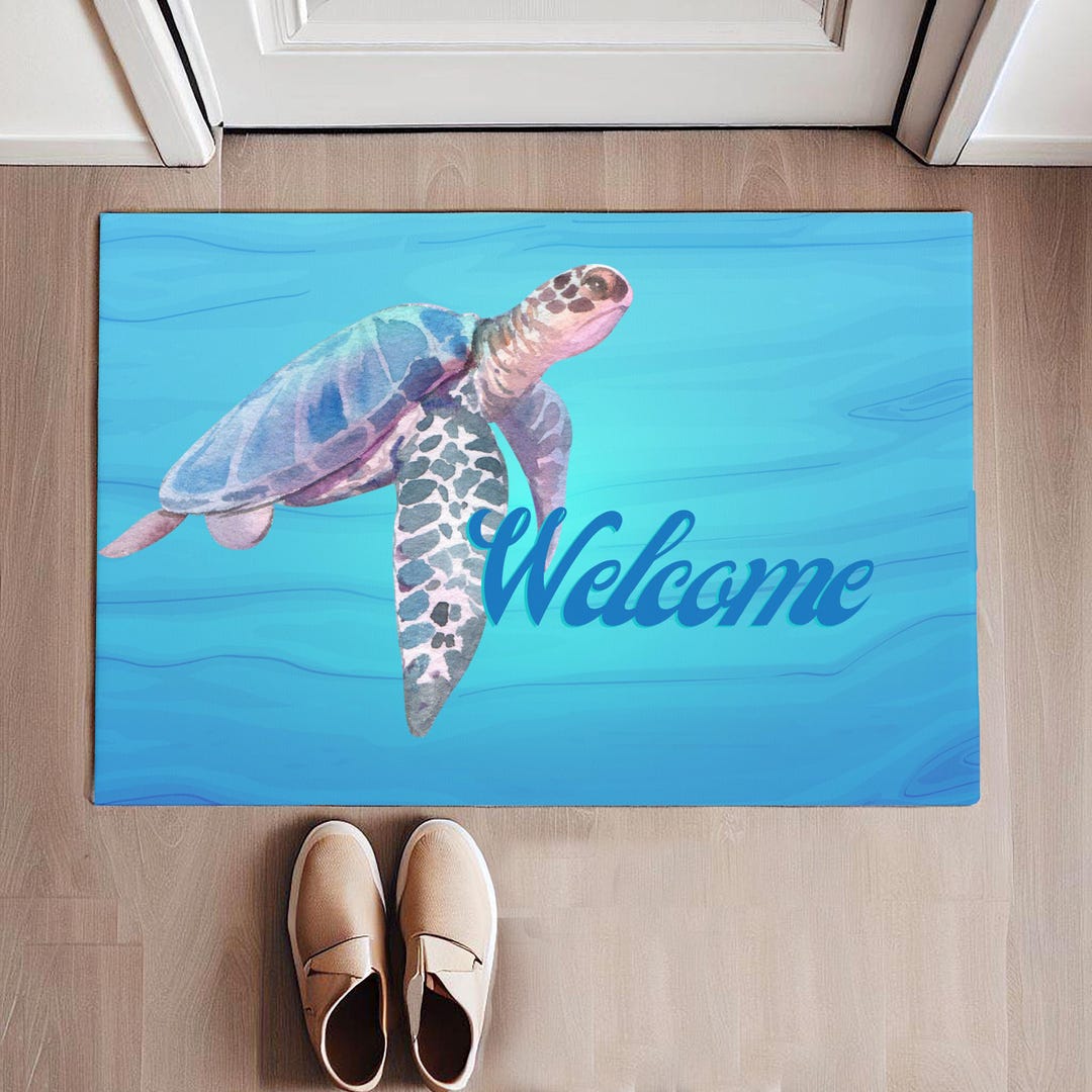 Sea Turtle Welcome Mat, Turtle Welcome Mat, Turtle Door Mat, Turtle Sea ...