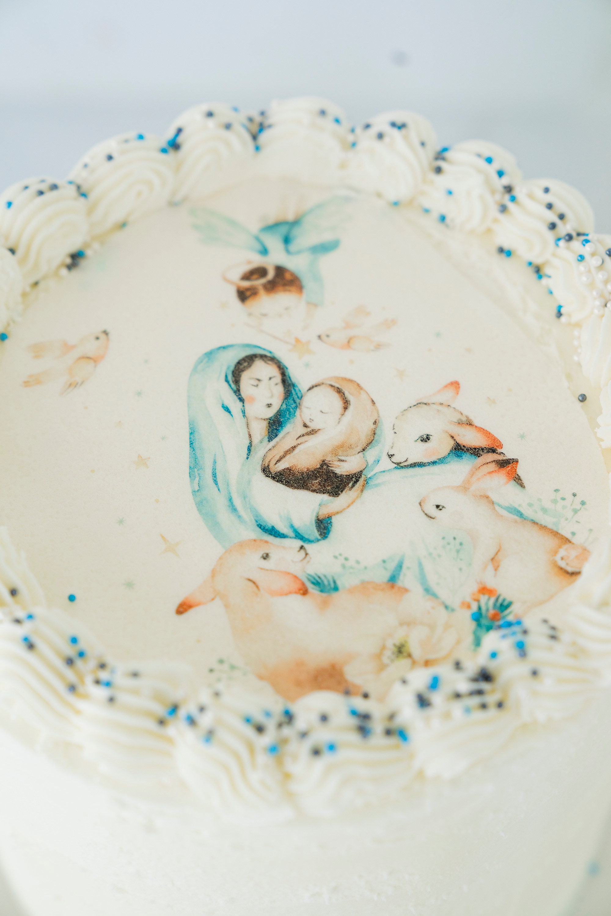 Edible Image Cake Topper Mary and Baby Jesus 5 Inch - Etsy