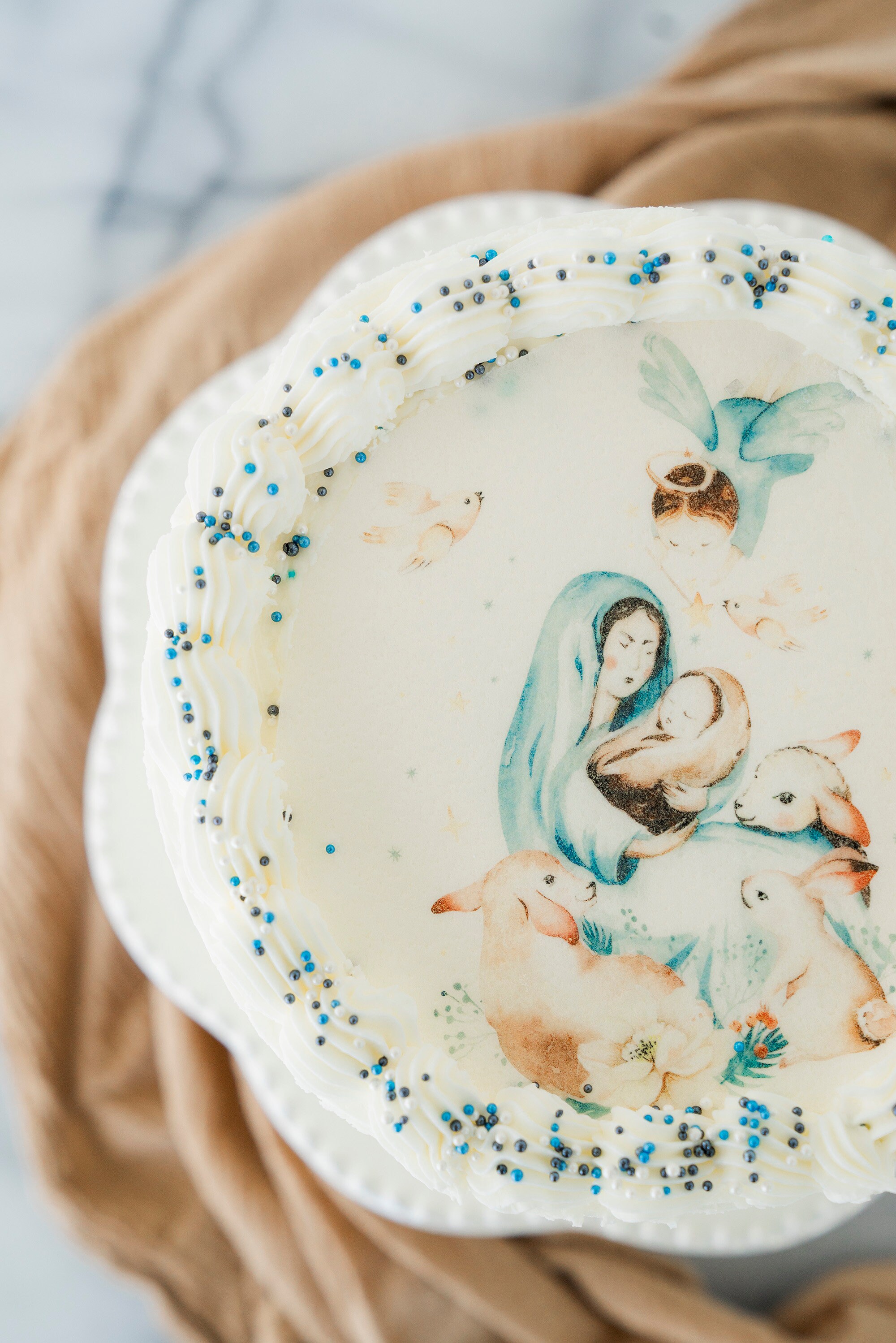 Edible Image Cake Topper Mary and Baby Jesus 5 Inch - Etsy