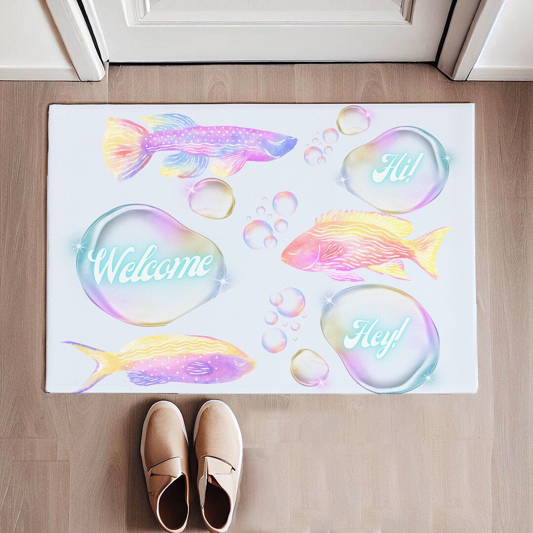 Tropical Doormat, Tropical Fish Welcome Mat, Ocean Doormat, Tropical ...