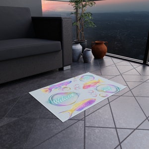 Tropical Doormat, Tropical Fish Welcome Mat, Ocean Doormat, Tropical ...