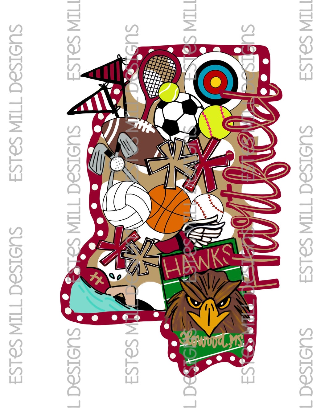 Sublimation Design Hand Drawn PNG Digital Download Digital Art ...