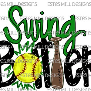 PNG Digital Download | Digital Art | Baseball | Softball | Swing Batter ...