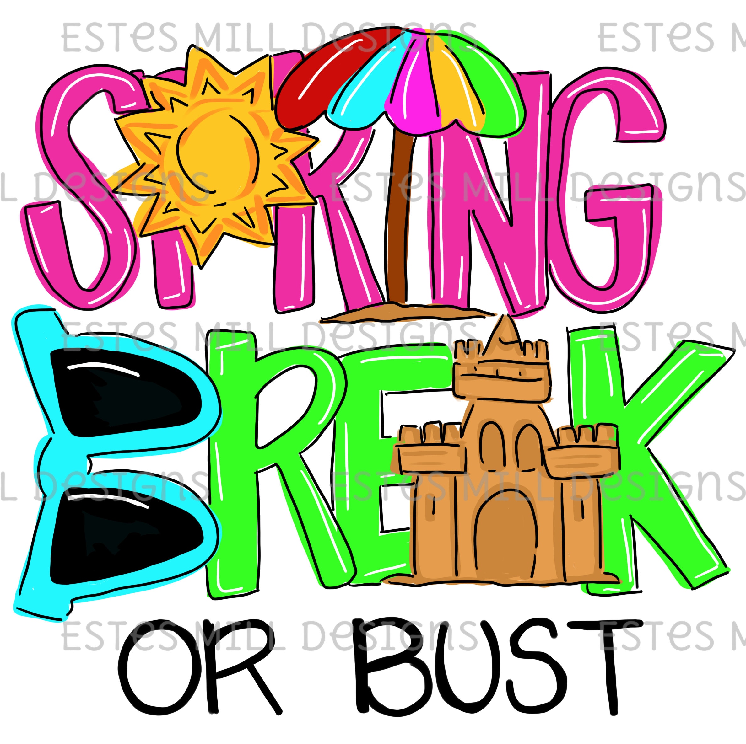 Sublimation Design Hand Drawn PNG Digital Download Digital Art Spring ...