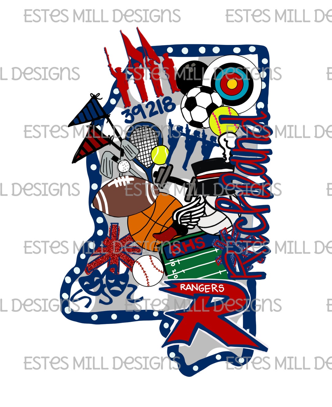 Sublimation Design Hand Drawn PNG Digital Download Digital Art Richland ...