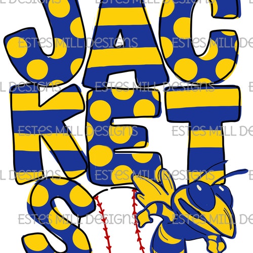 Yellow Jackets Hand Lettered Doodle Design PNG Digital - Etsy