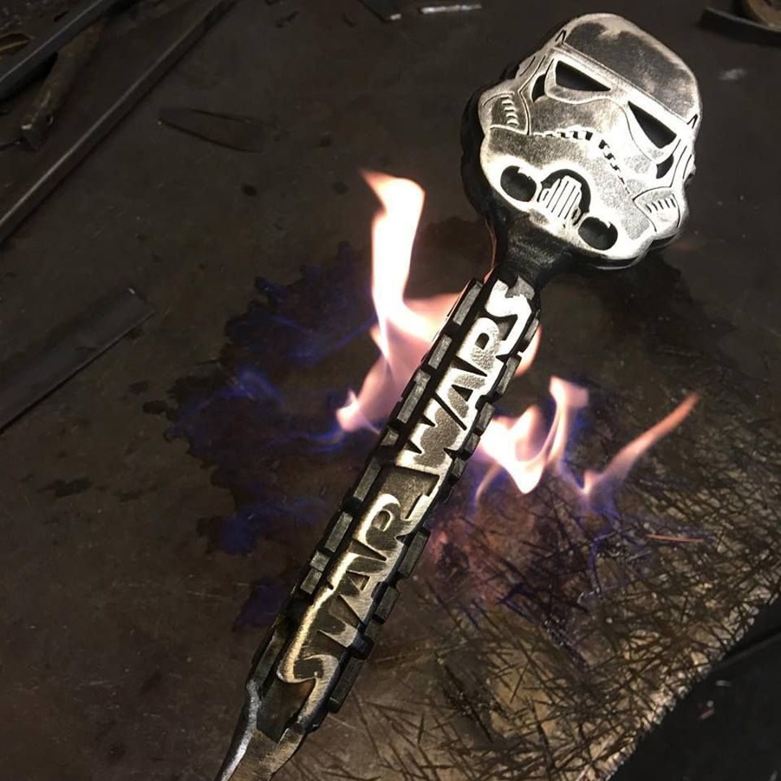 Storm Trooper Fire Stoker - Steel Art - Themed Fire Stoker - Custom ...