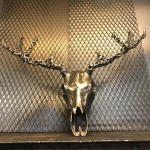 Steel Stags Head Wall Sculpture - Steel Sculpture - Stags Head Metal ...