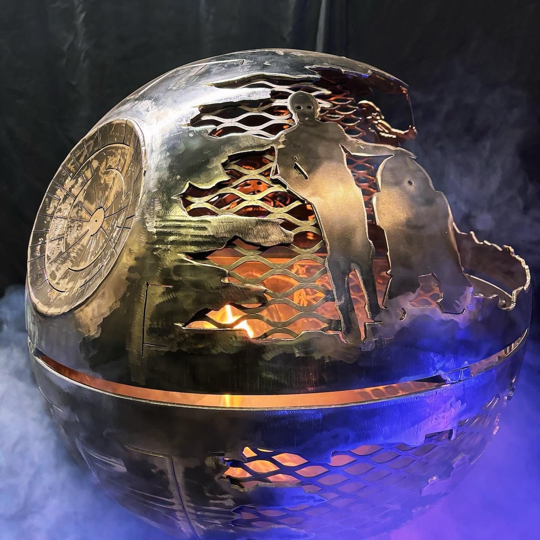 Death Star Metal Art - Death Star Fire Pit 700mm - Steel Sculpture ...