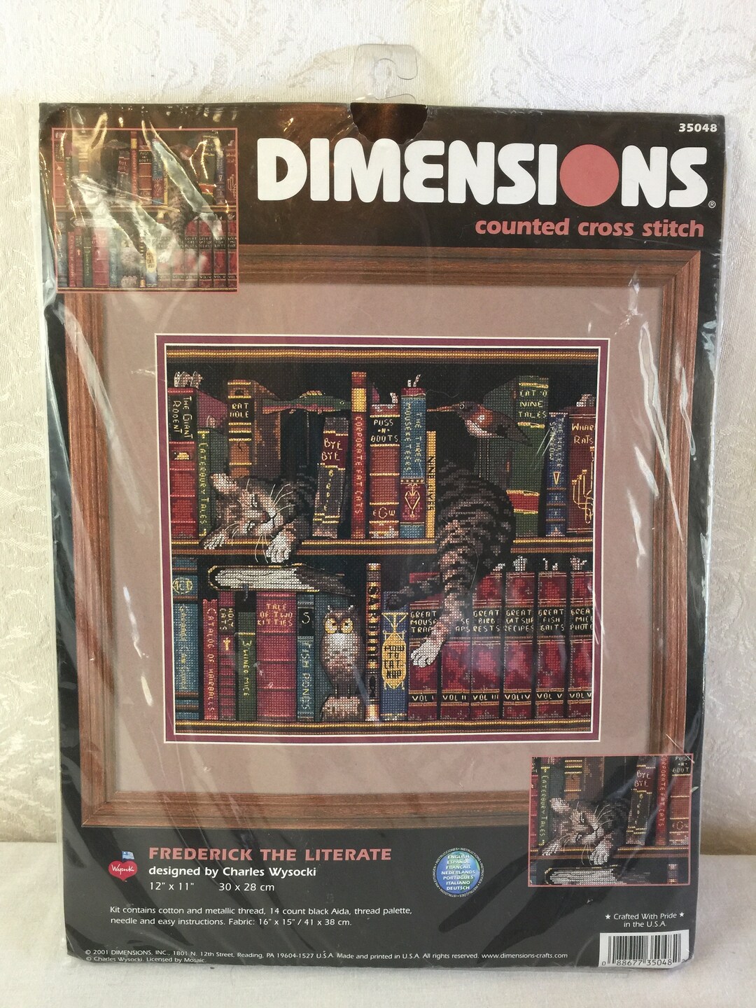 2001 NIP frederick the Literate Dimensions Counted Cross Stitch KIT ...