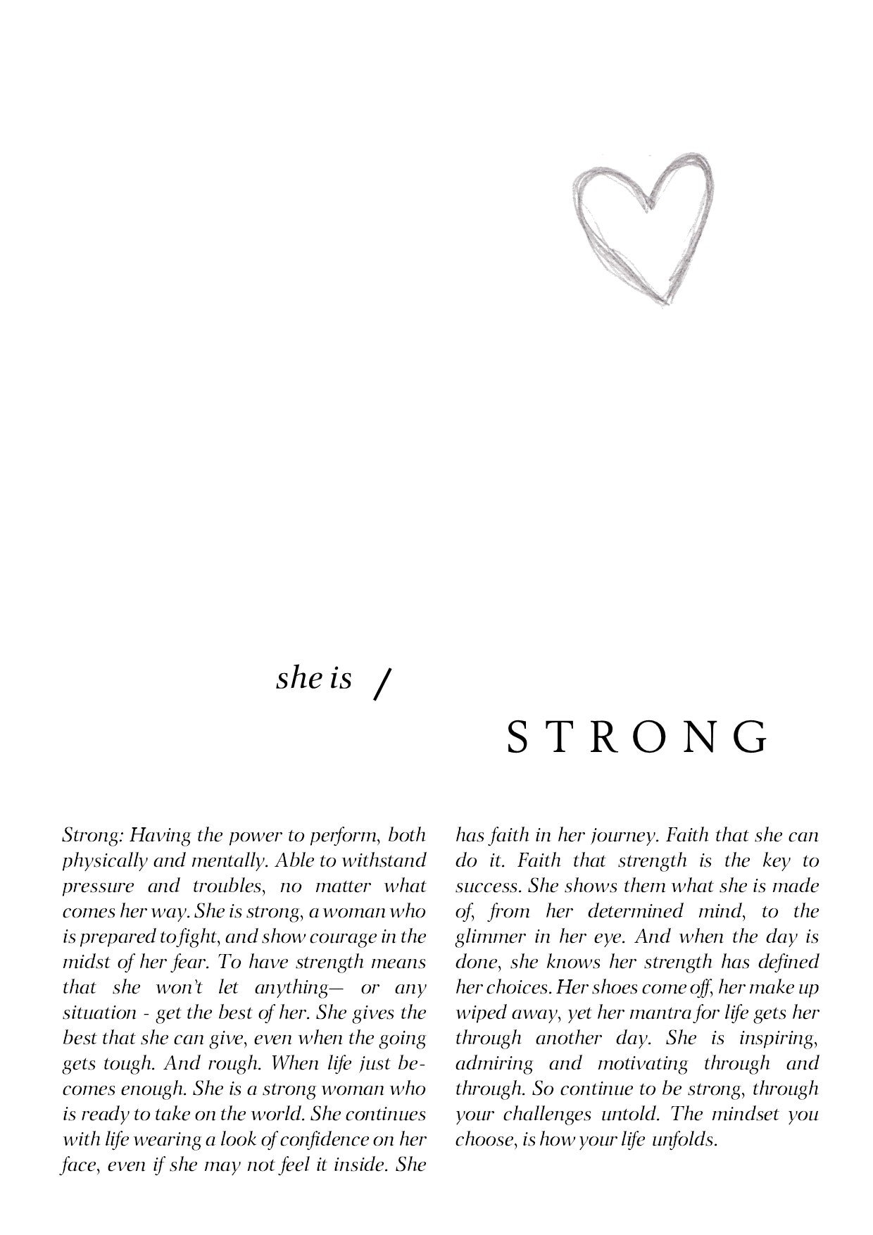 She is Strong Digital Download Wall Poem Print - Etsy
