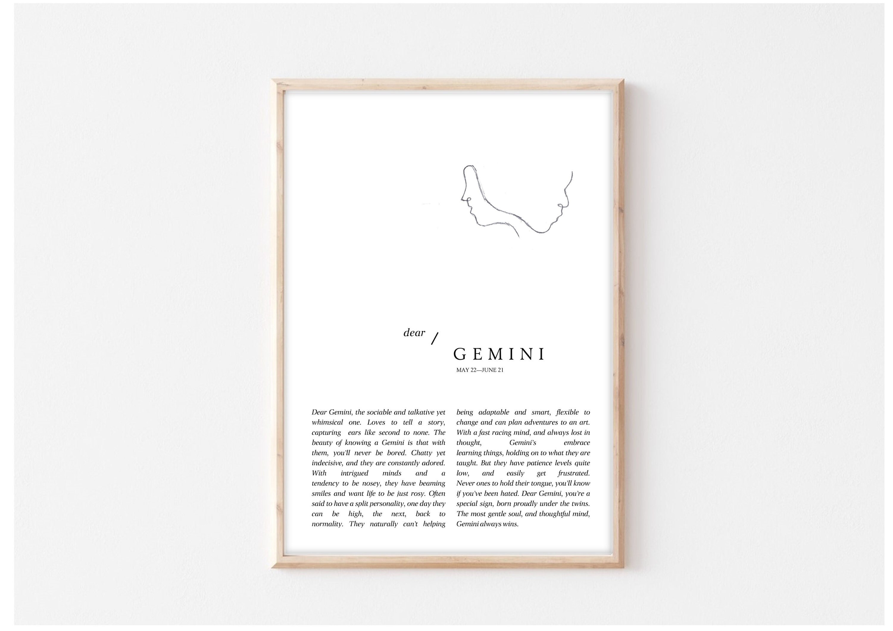 Gemini Zodiac Star Sign Digital Download Print - Etsy