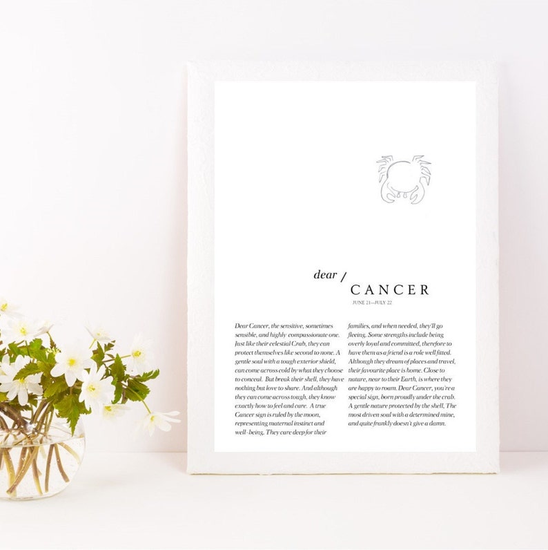 Cancer Star Sign Zodiac Digital Download Wall Print - Etsy