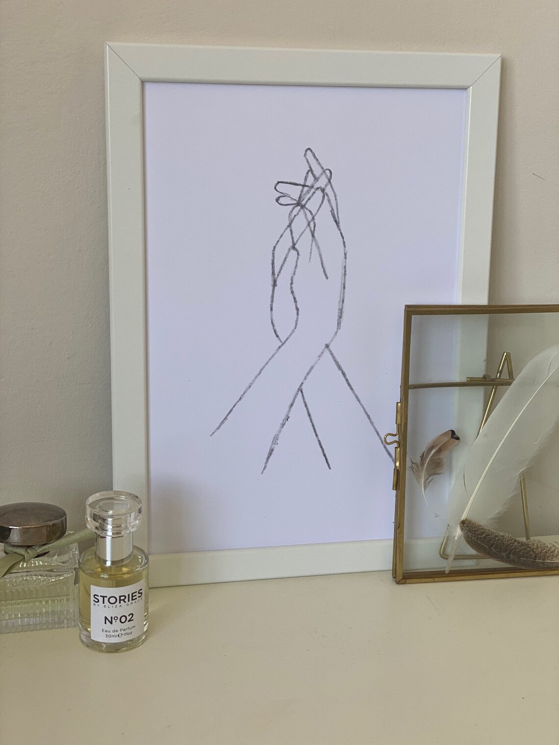 Holding Hands Illustration Wall Print Line Drawing Print - Etsy UK