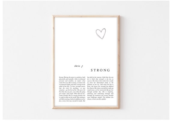 She is Strong Digital Download Wall Poem Print | Etsy