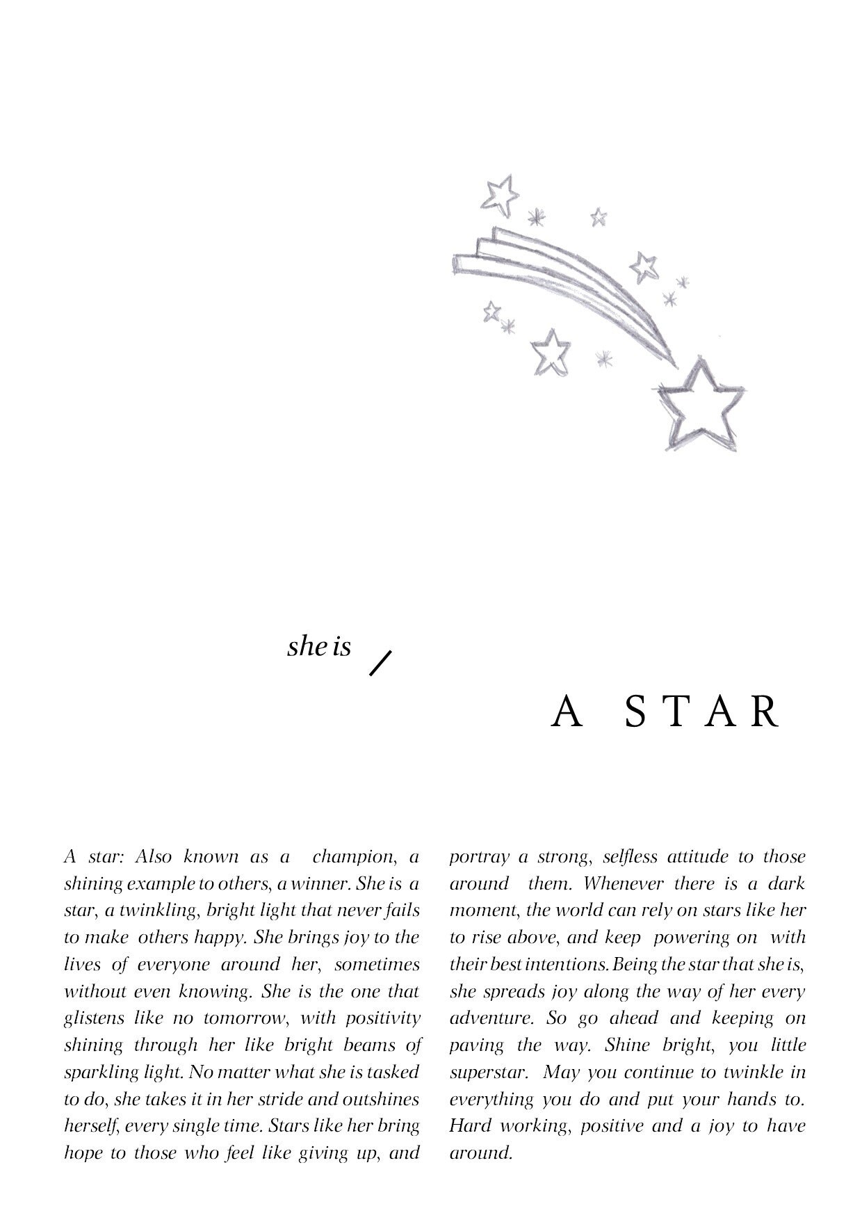 She is a Star Wall Print Gifts for Celebration - Etsy UK