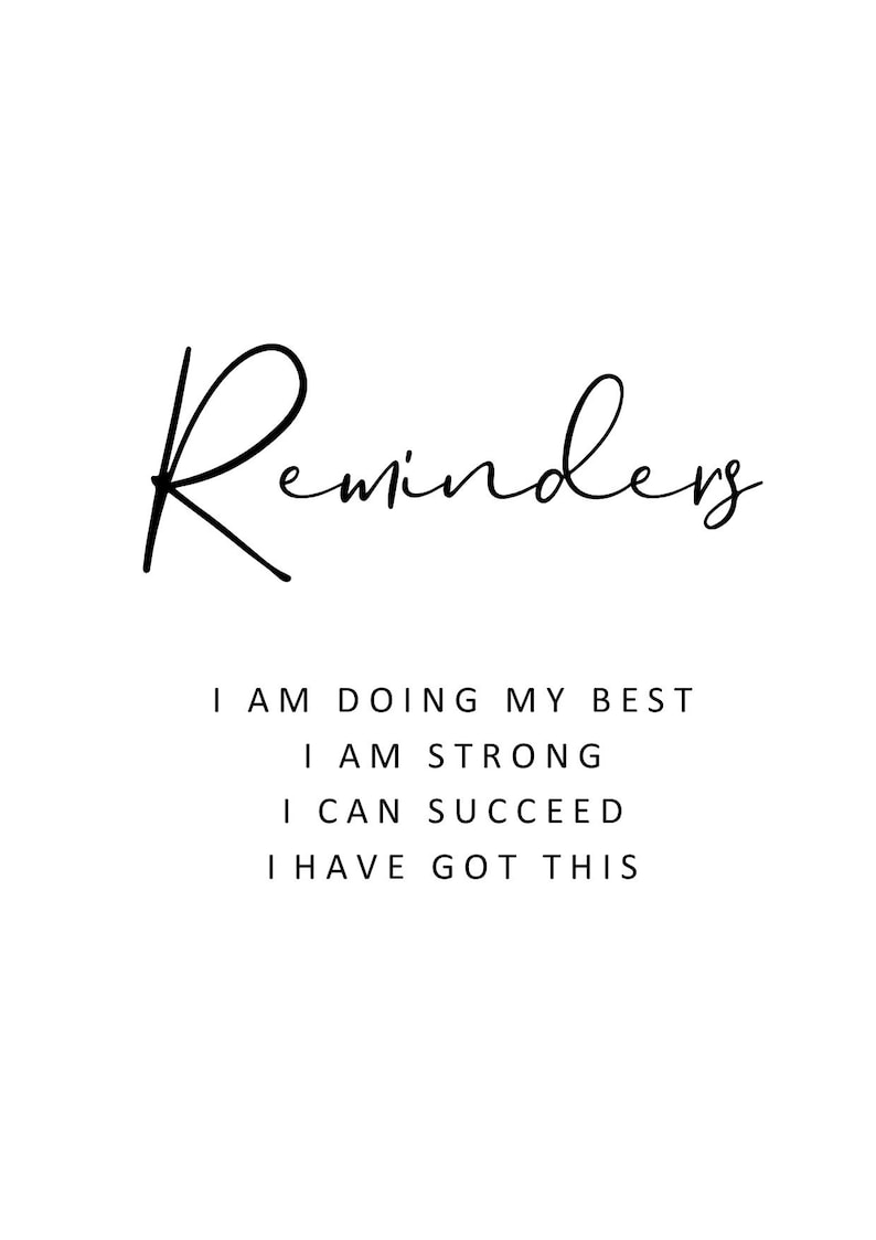 Daily Reminder Inspirational Quote Print, Motivational Quote Wall Print ...