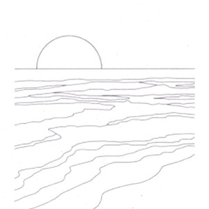 Sunset and Sunrise Line Drawing Print, Line Illustration Wall Art ...