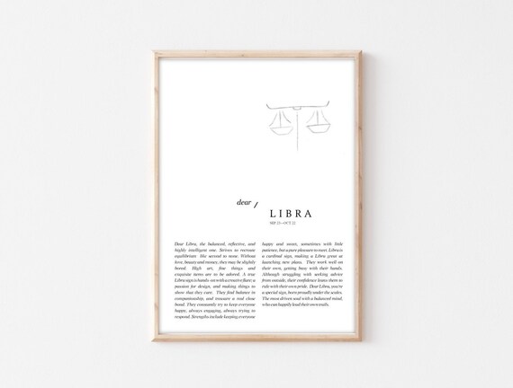 Libra Zodiac Star Sign Digital Download Wall Print Gift | Etsy