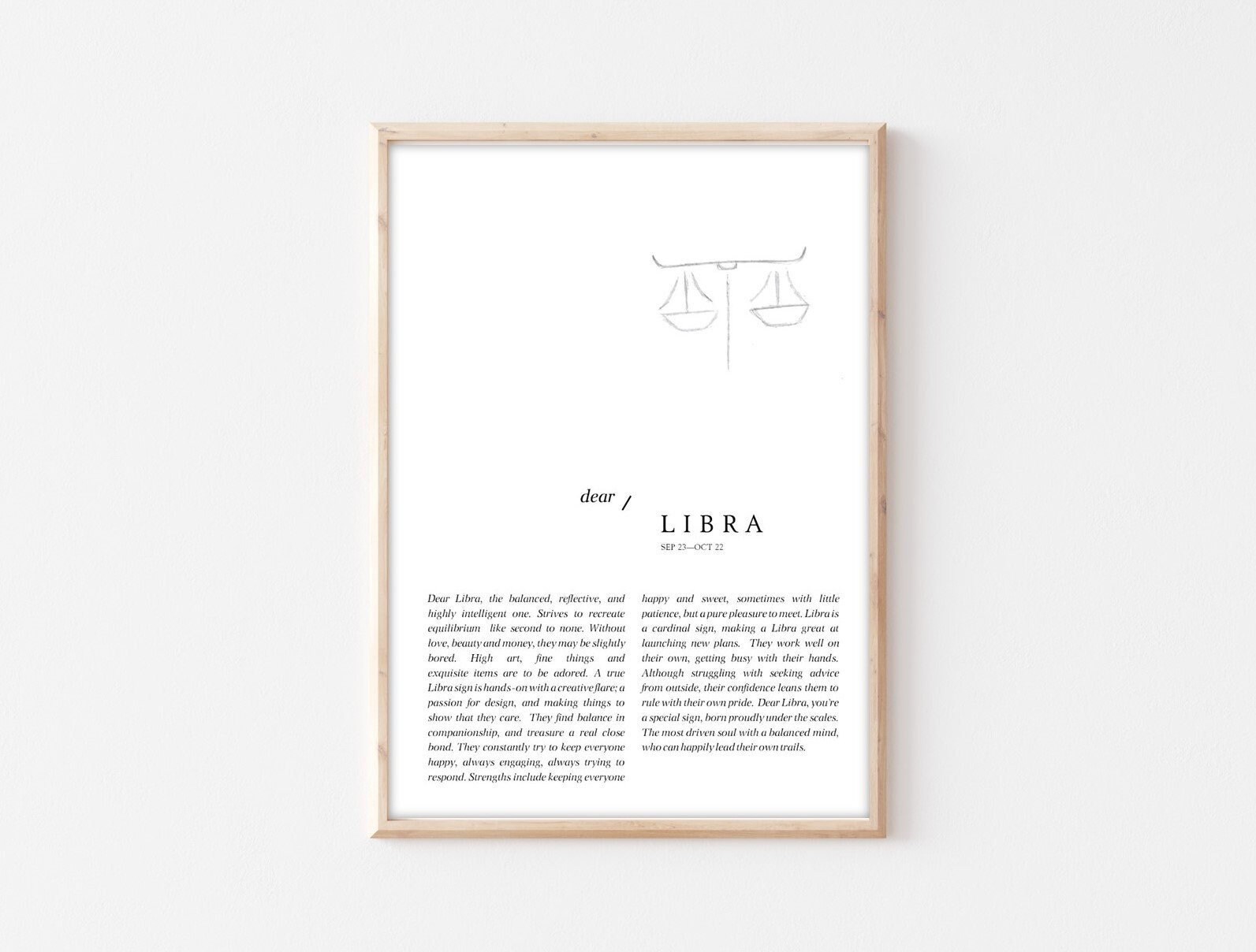 Libra Zodiac Star Sign Digital Download Wall Print Gift - Etsy