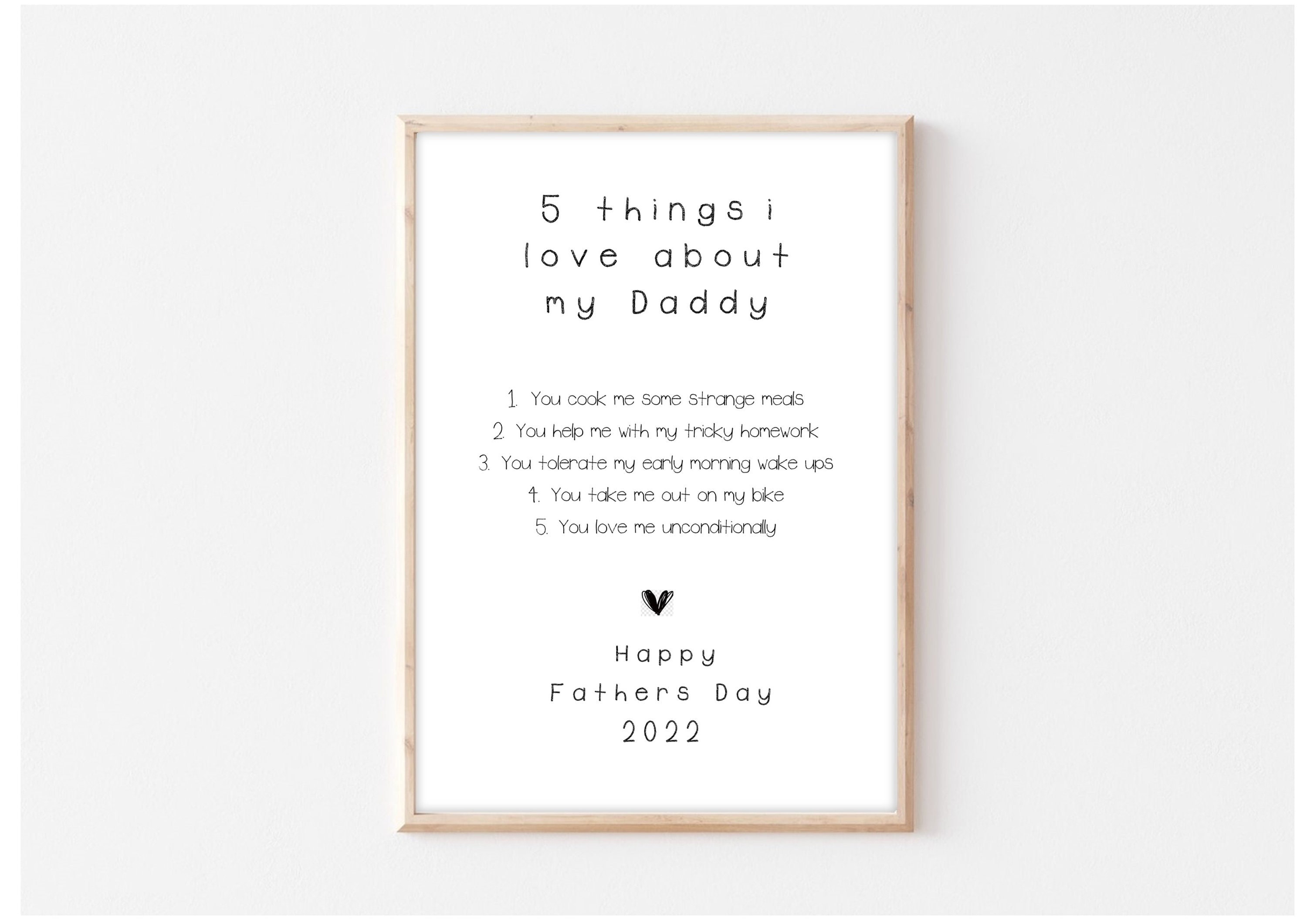 I Love Daddy Print, Reasons I Love Daddy, Framed Print for Daddy, Gift ...