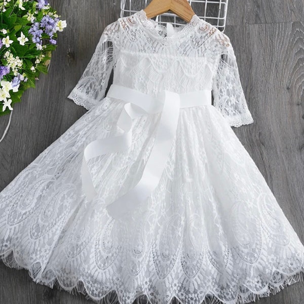 Girls Lace Dress - Etsy